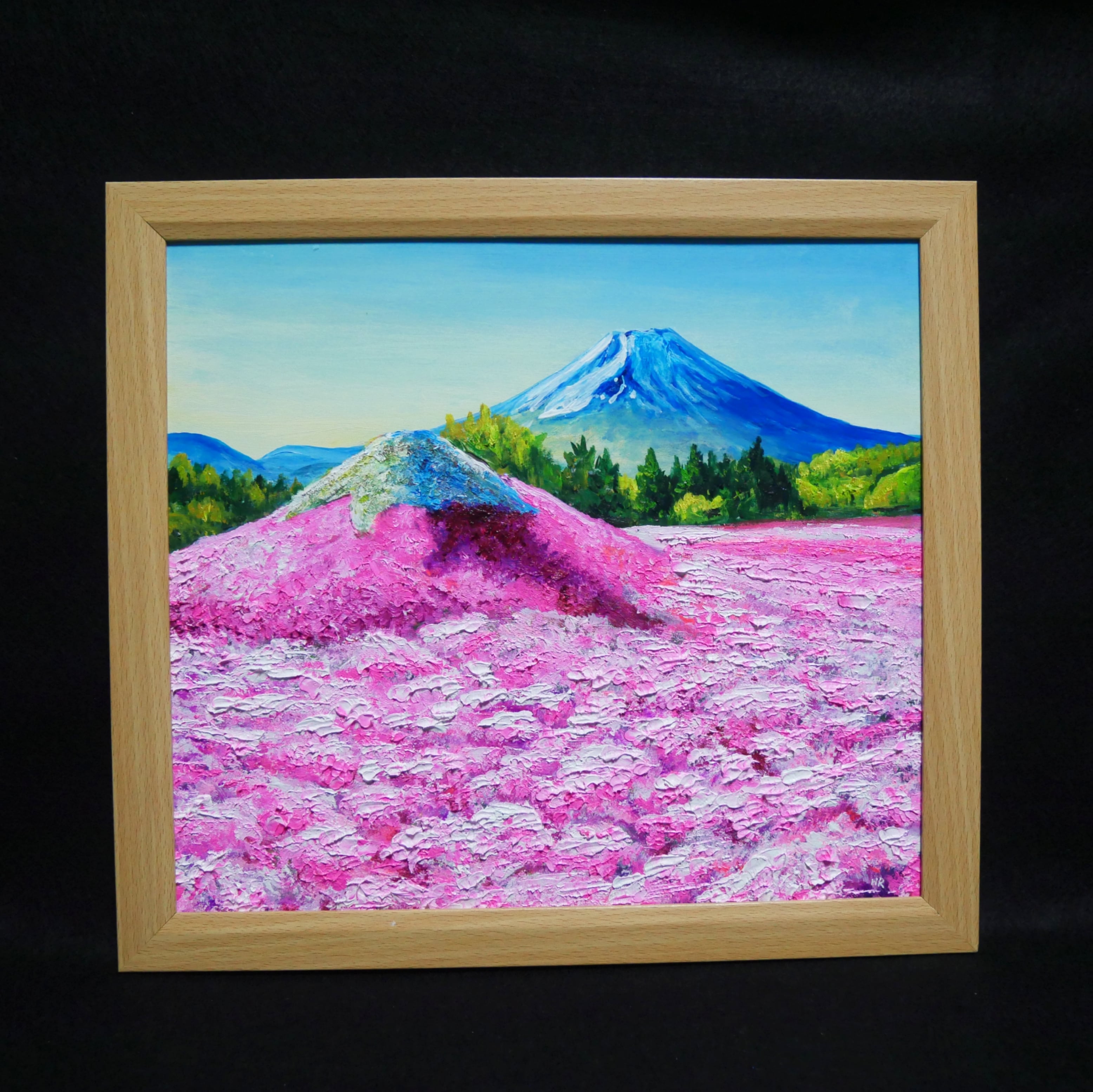 油絵 油彩 油彩画 絵 絵画【富士山とミニ芝桜富士山】 | HIROSHI1990 油絵 油彩 油彩画 絵 絵画【富士山とミニ芝桜富士山】 | HIROSHI1990