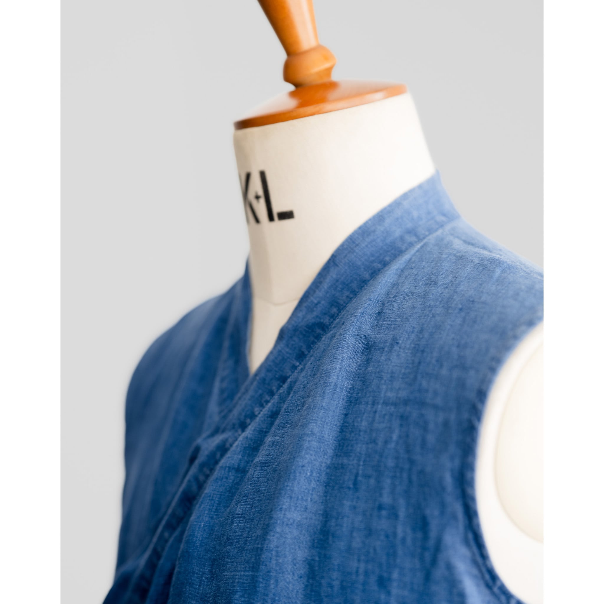 [90's] "SHIRIN GUILD" Linen Wrap Design Vest | recollection vintage