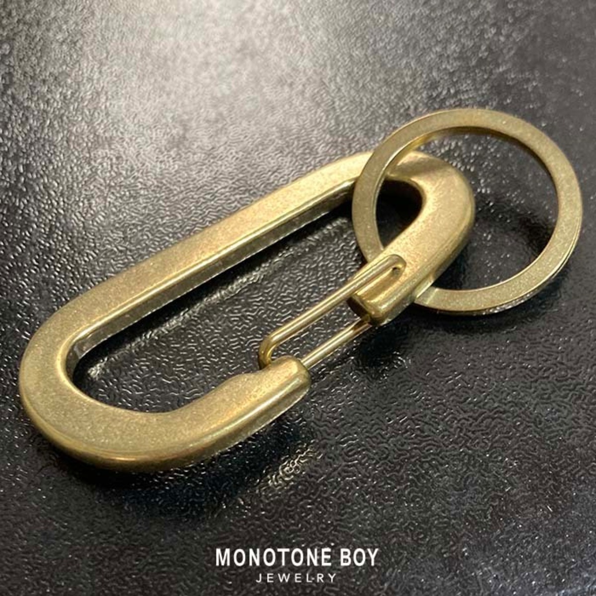 【日本製】 真鍮 カラビナ キーホルダー キーリング C型 特大サイズ ブラス kh18 真ちゅう フック パーツ 金具 おしゃれ 無垢 ...
