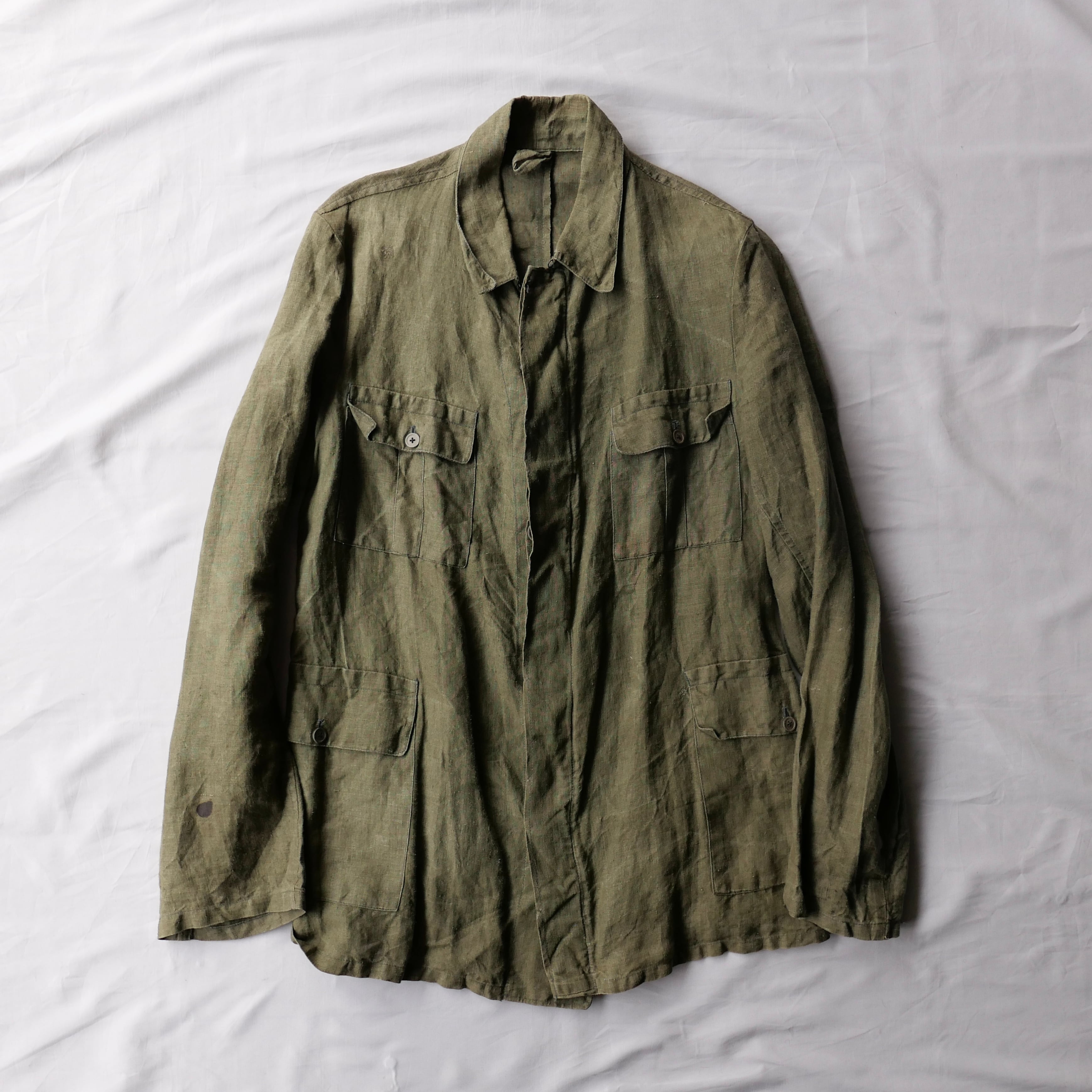 GERMAN VINTAGE LINEN WORK JACKET | safarionline