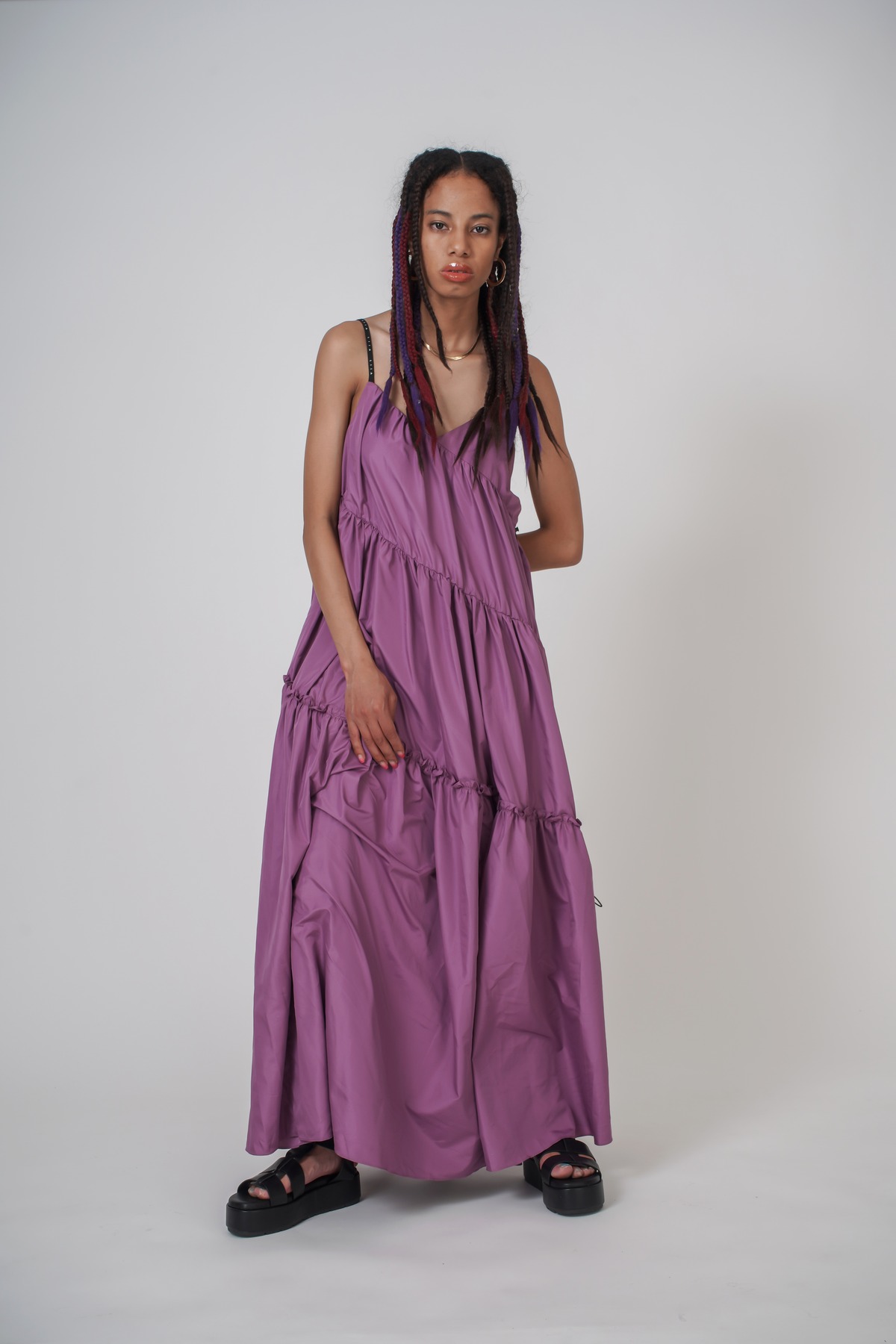 DIAGONAL LIIA ORIHINAL STRING TIERED DRESS | LIIA -リーア- LIFE IS ART