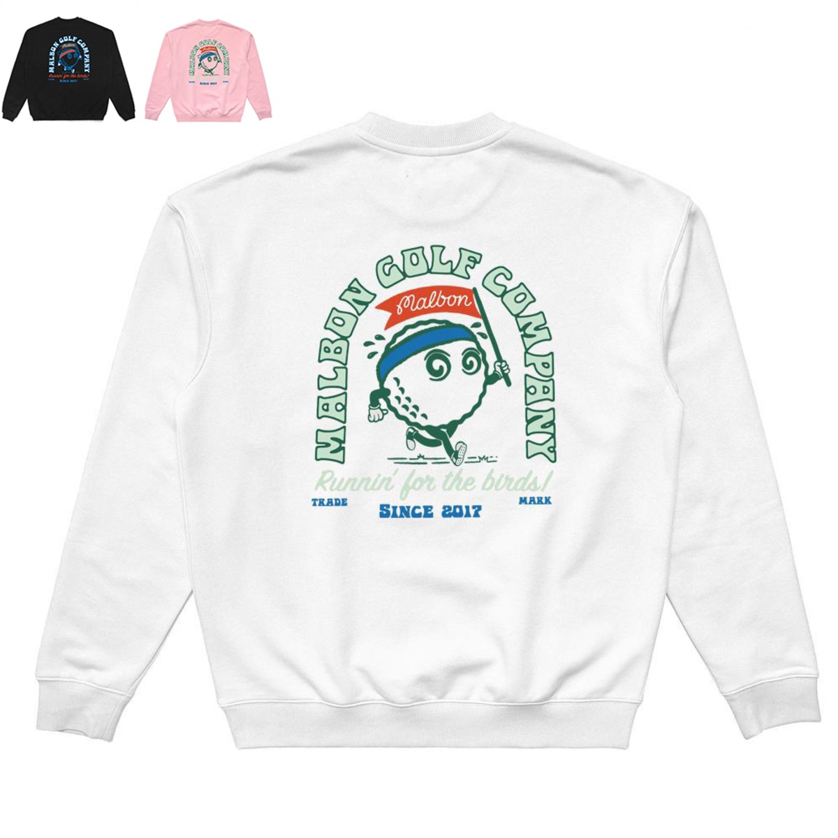 malbon golf マルボンゴルフ スウェット ゴルフウェア 男女兼用 スポーツ カジュアル ブラック ホワイト ピンク | mikilove