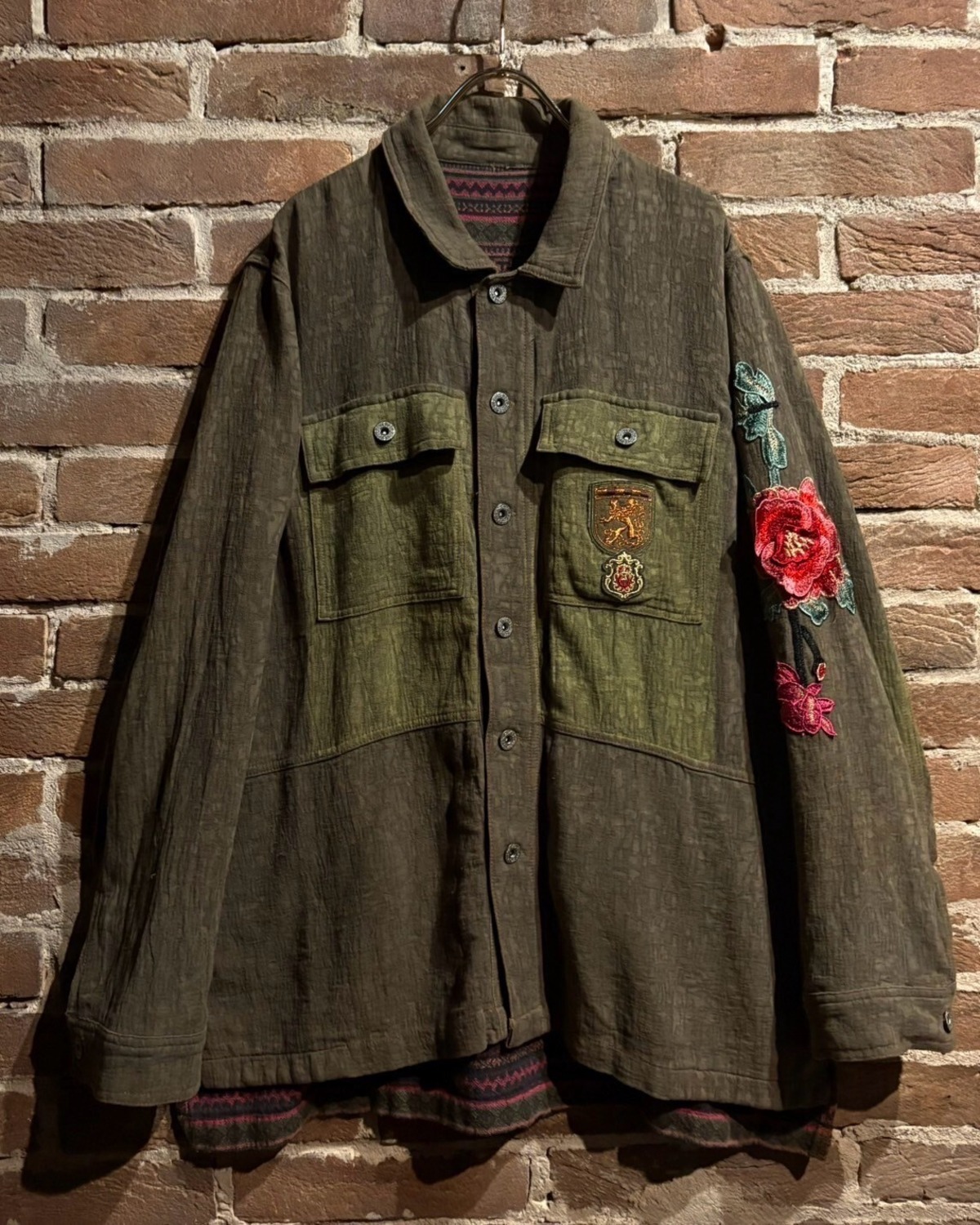 【Caka act3】Beautiful Flower Patch Vintage Shirt Jacket | Caka(カカ）下北沢古着屋 ...