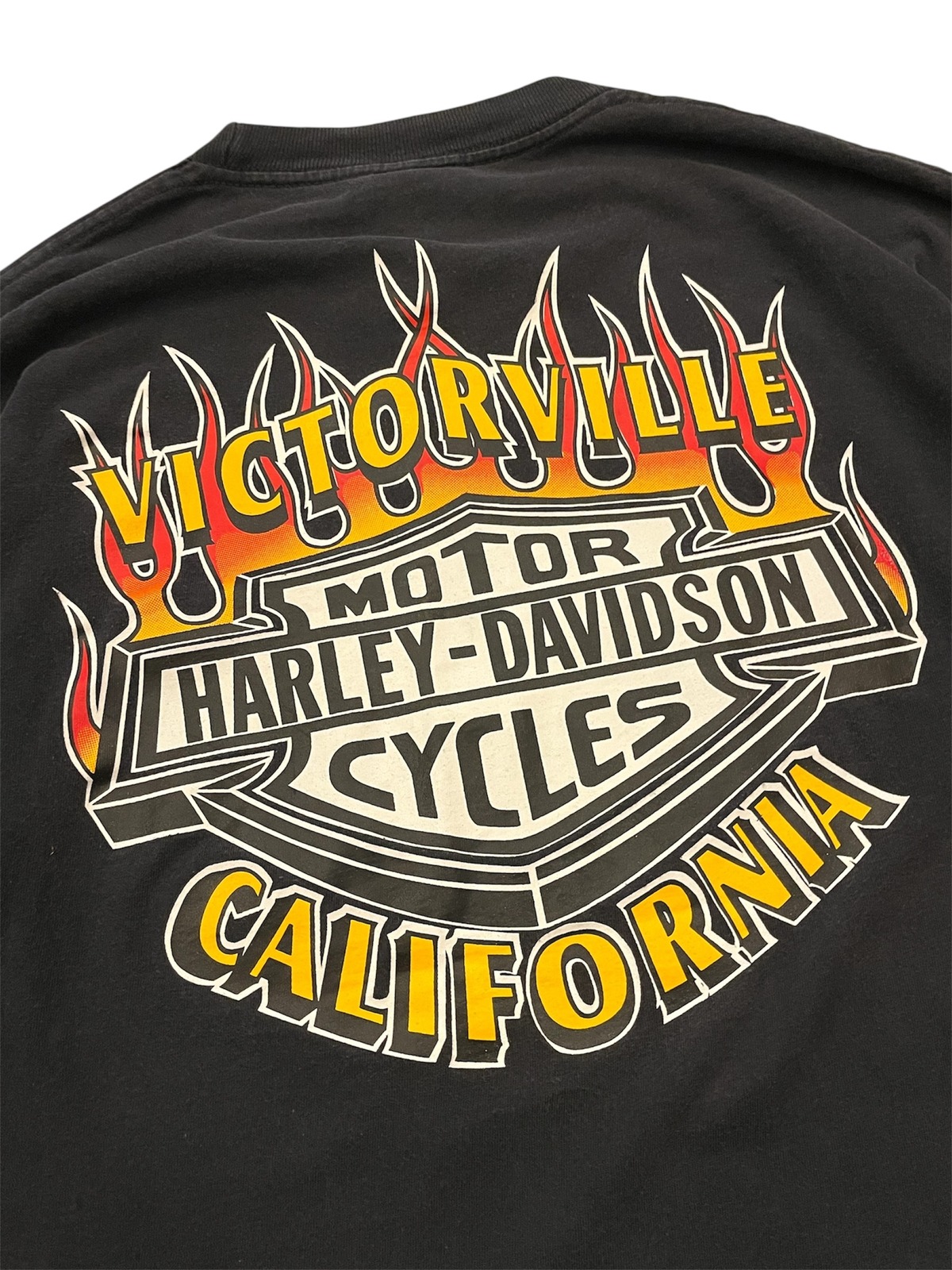 Harley Davidson Flame SleeveL/S t-shirt Made in U.S.A. California ハーレー ...