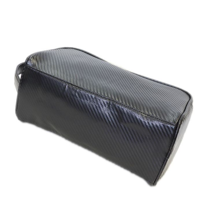 Maturi マトゥーリ】カーボン調 牛革 ダブルファスナー セカンドバッグ