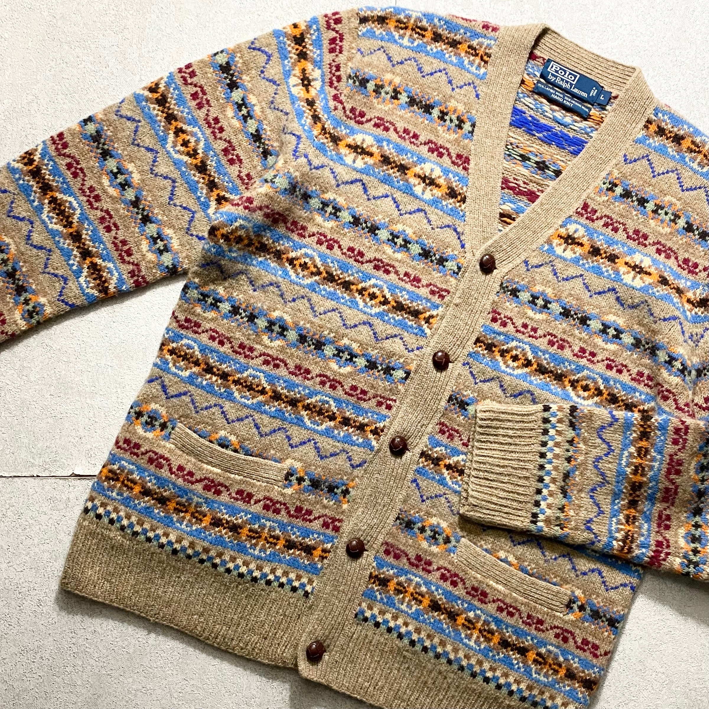 POLO by RALPH LAUREN native pattern hand knit cardigan | NOIR ONLINE