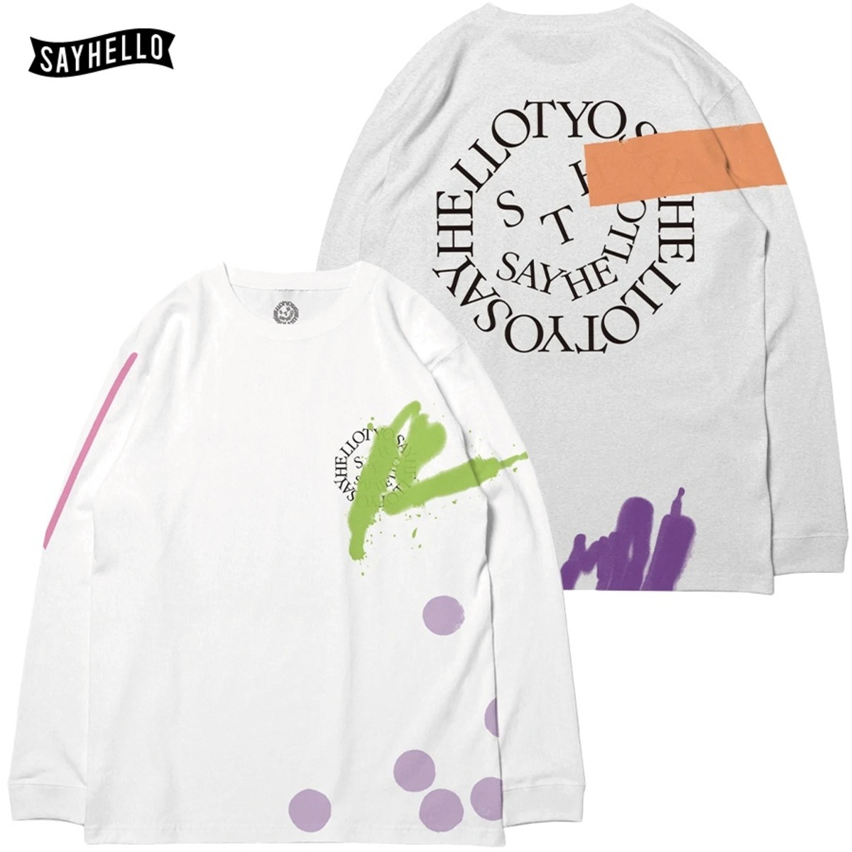 SAYHELLO : Jun Inoue Smile Logo L/S Tee | FULLSPEC.