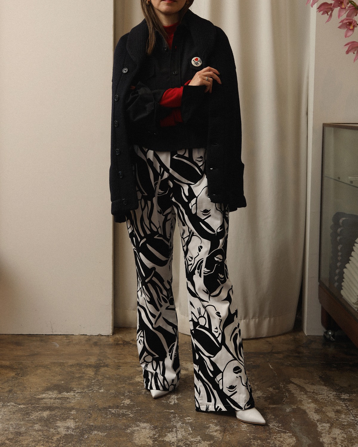 1980's Comodo / Face Printed Easy Pants | Witty Vintage