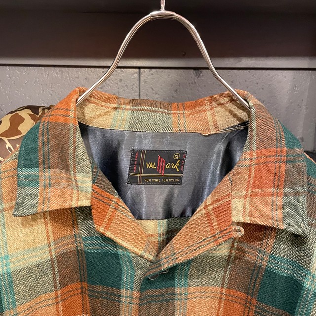 80s Val mark Wool Open Collar Shirt | VOSTOK