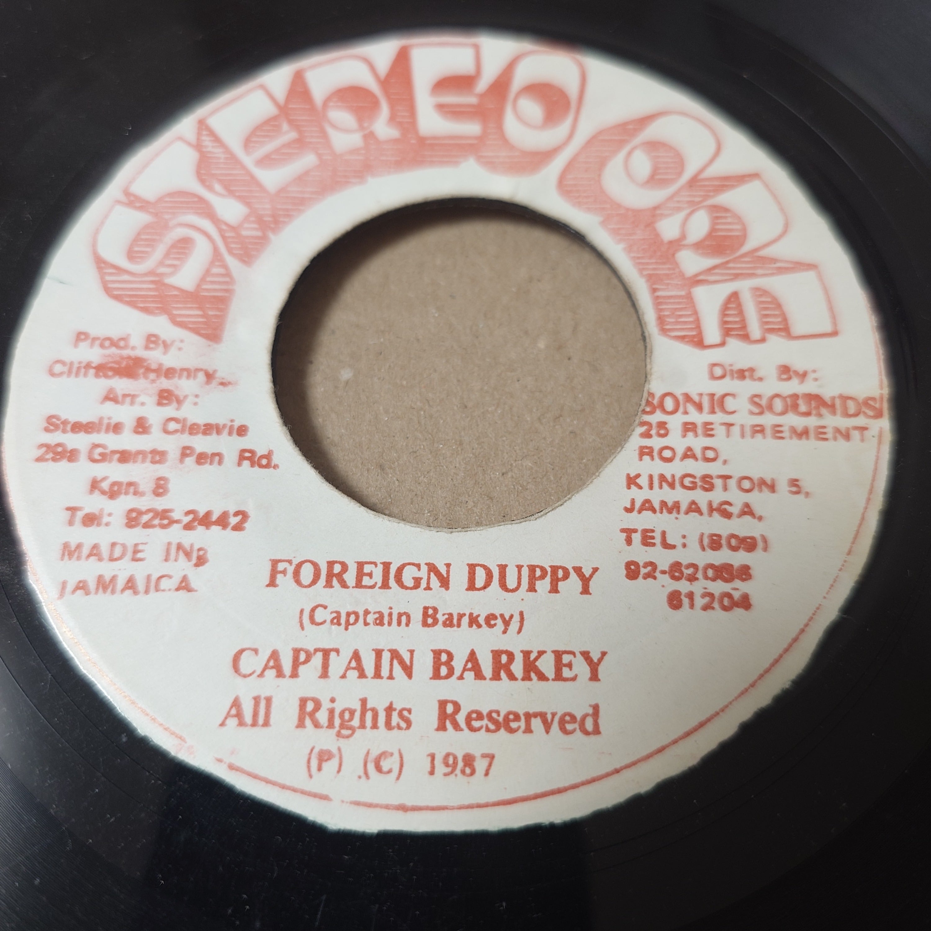 Captain Barkey - Foreign Duppy / Stereo One 7inch / 早口 / レゲエ レコード ショップ ...