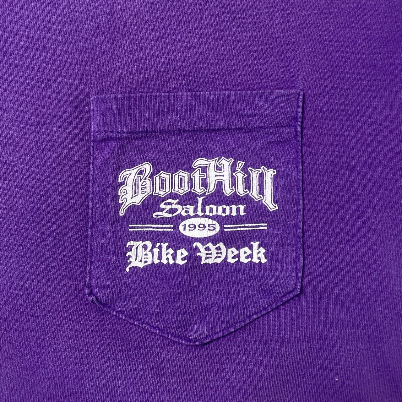 90年代 USA製 BOOT HILL SALOON バー バイク プリントTシャツ ポケT メンズXL 古着 90s シングルステッチ ...