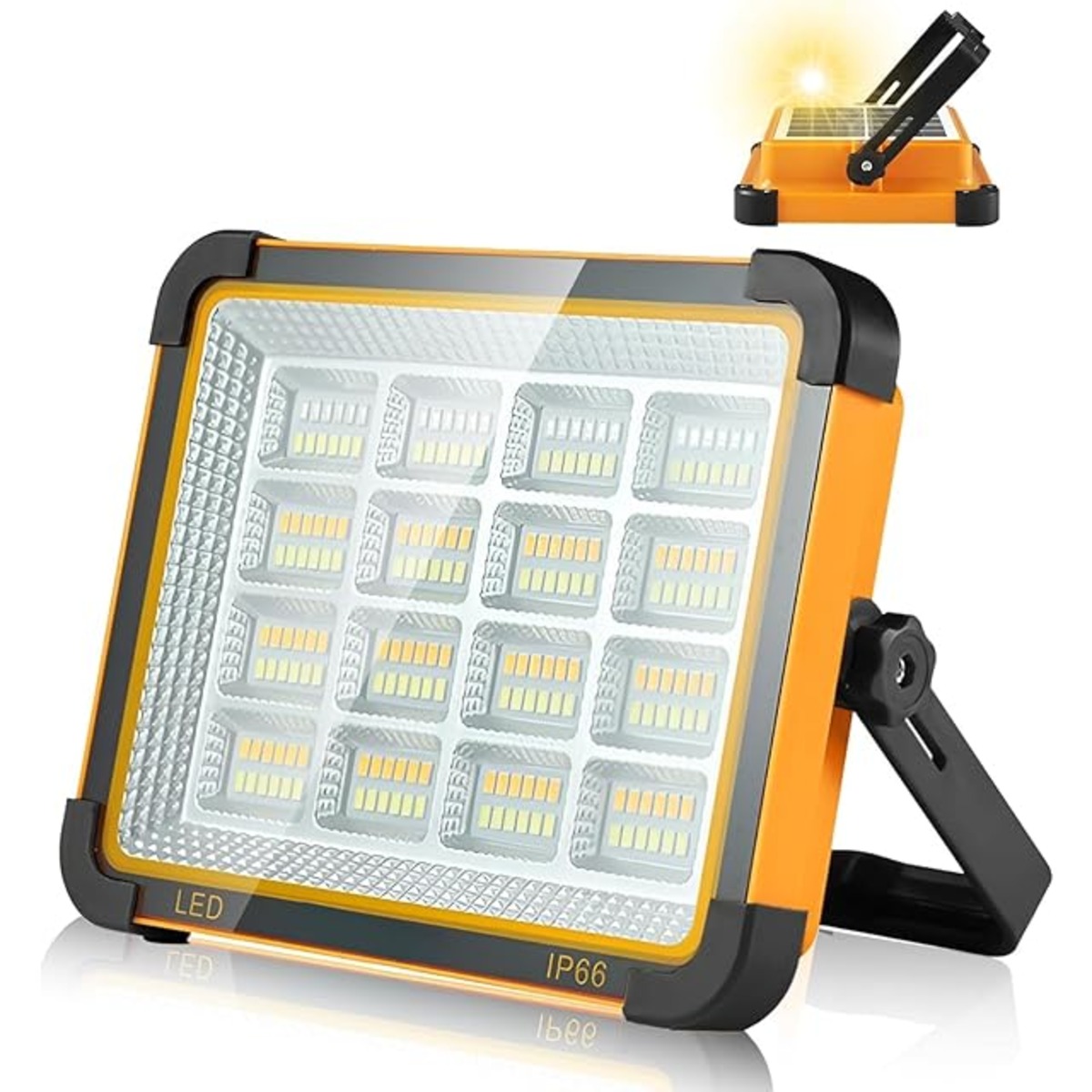 【200W高輝度モデル】投光器 LED 12000mAH大容量 15000lm 作業灯 5つ点灯モード フラッドライト IP66防水 太陽光 ...