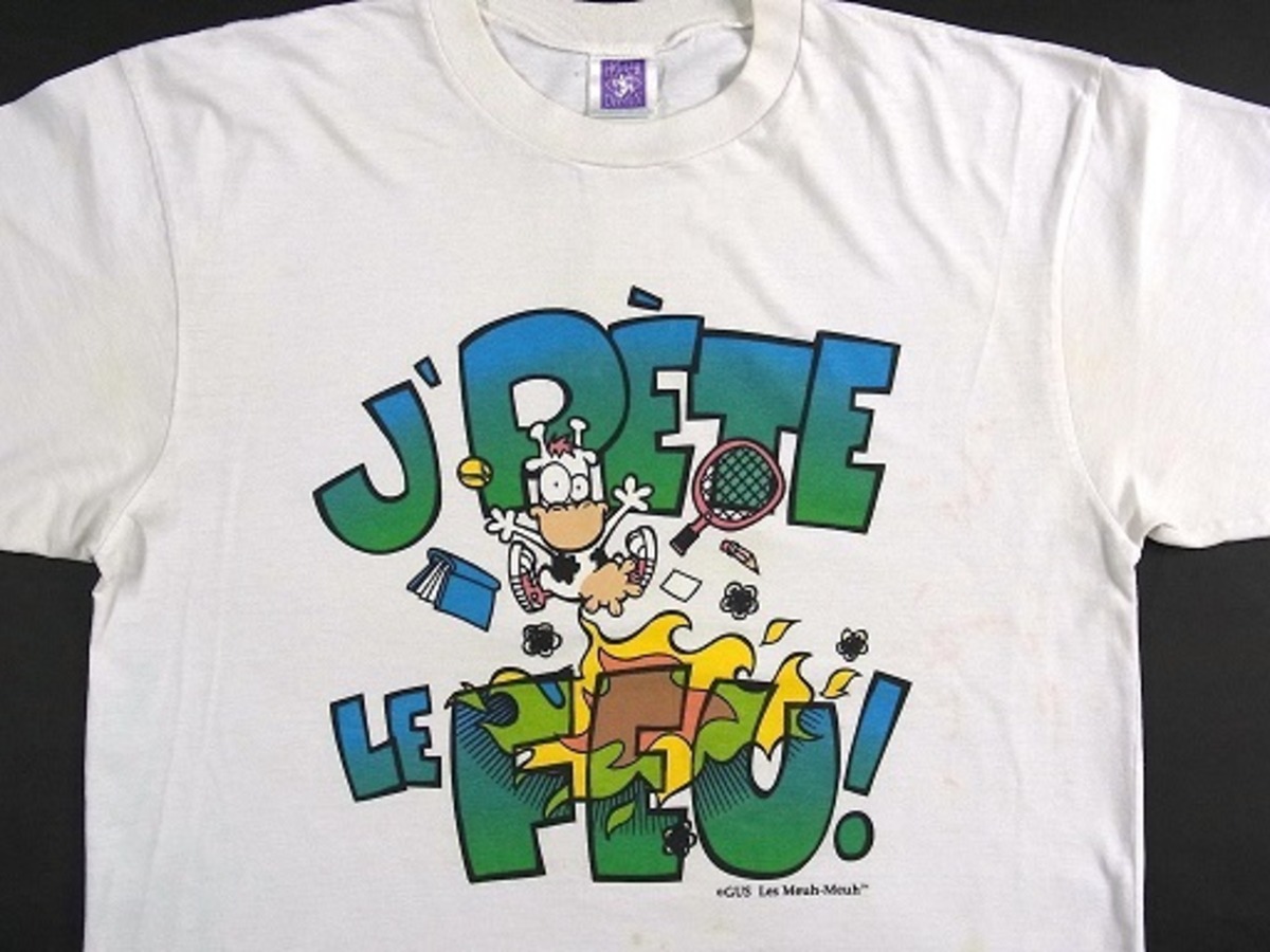 90's J PETE LE FEU HUMEUR DESIGN キャラクター ヴィンテージ Tシャツ | CYCLONE