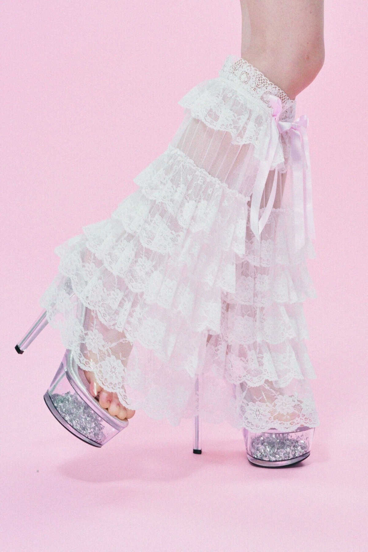 [SHUSHU CHERRY] Hime lace leg warmer (white) 正規品 韓国ブランド 韓国ファッション 韓国代行 ...