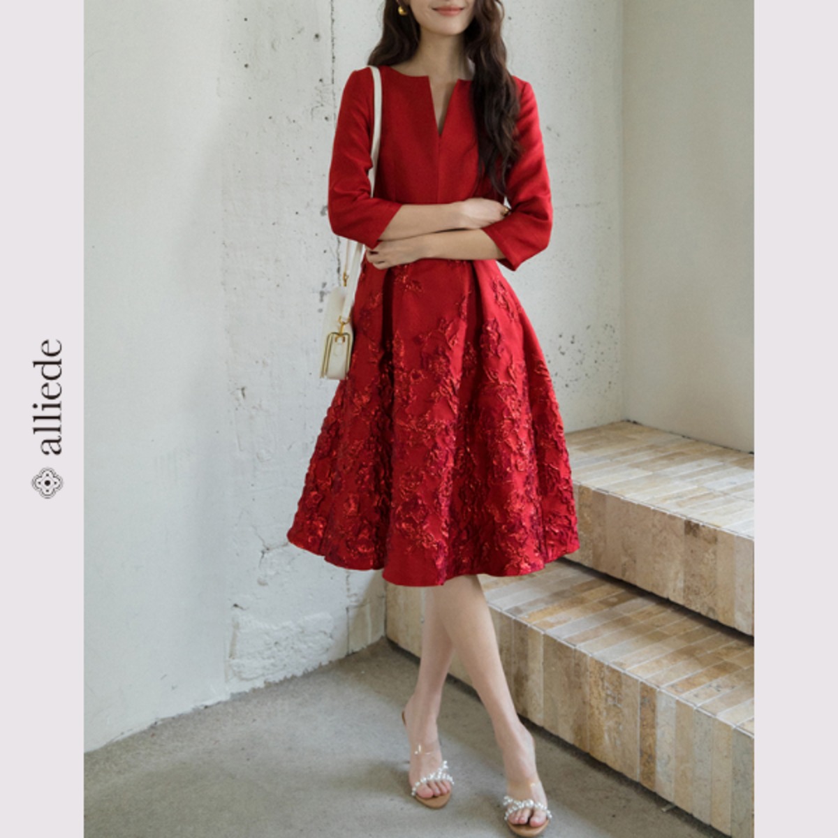 フラワージャカードワンピース A2584 | alliede