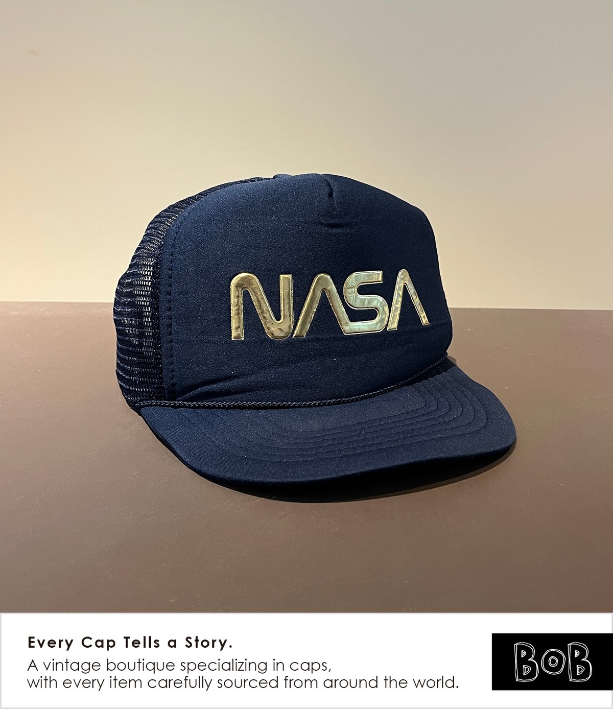 【NASA】“Worm” Logo Rope Trucker Cap *80s* | BoB Vintage Caps（ボブ・ビンテージ・キャップ）