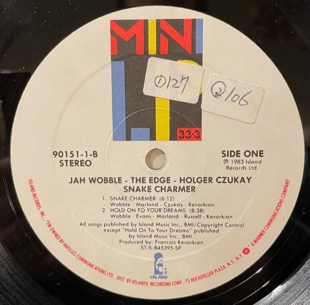 JAH WOBBLE-THE EDGE-HOLGER CZUKAY "SNAKE CHARMER" LP | EAD RECORD
