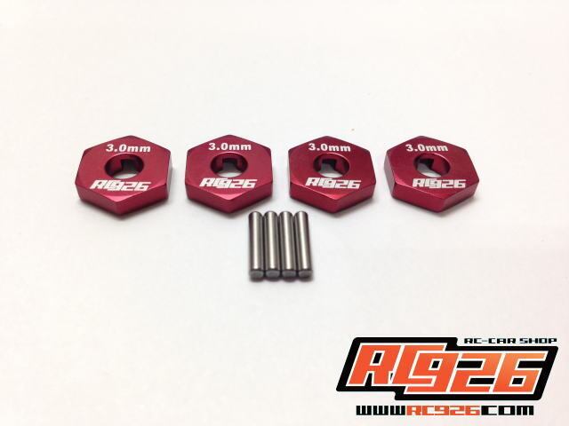 【RC926】アルミホイールハブ薄型（3mm厚） 4個入り レッド KN-WH06RD | RC926 WEB SHOP