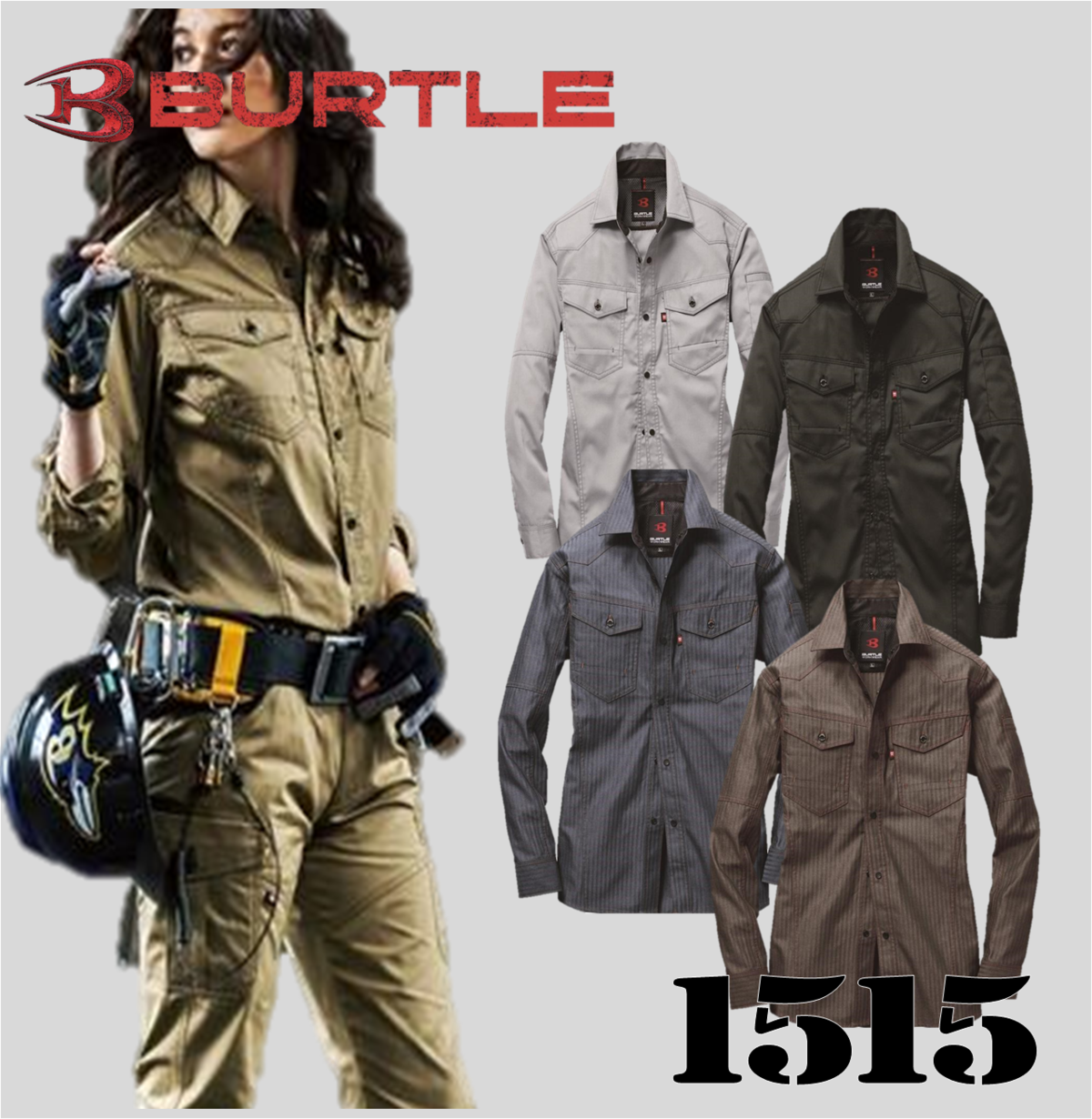 5L 1515 長袖シャツ ユニセックス BURTLE 作業服 オールシーズン 帯電防止 制電ケア 耐久性 作業着 ワークウェア バートル | ワークショップナップ BASE店