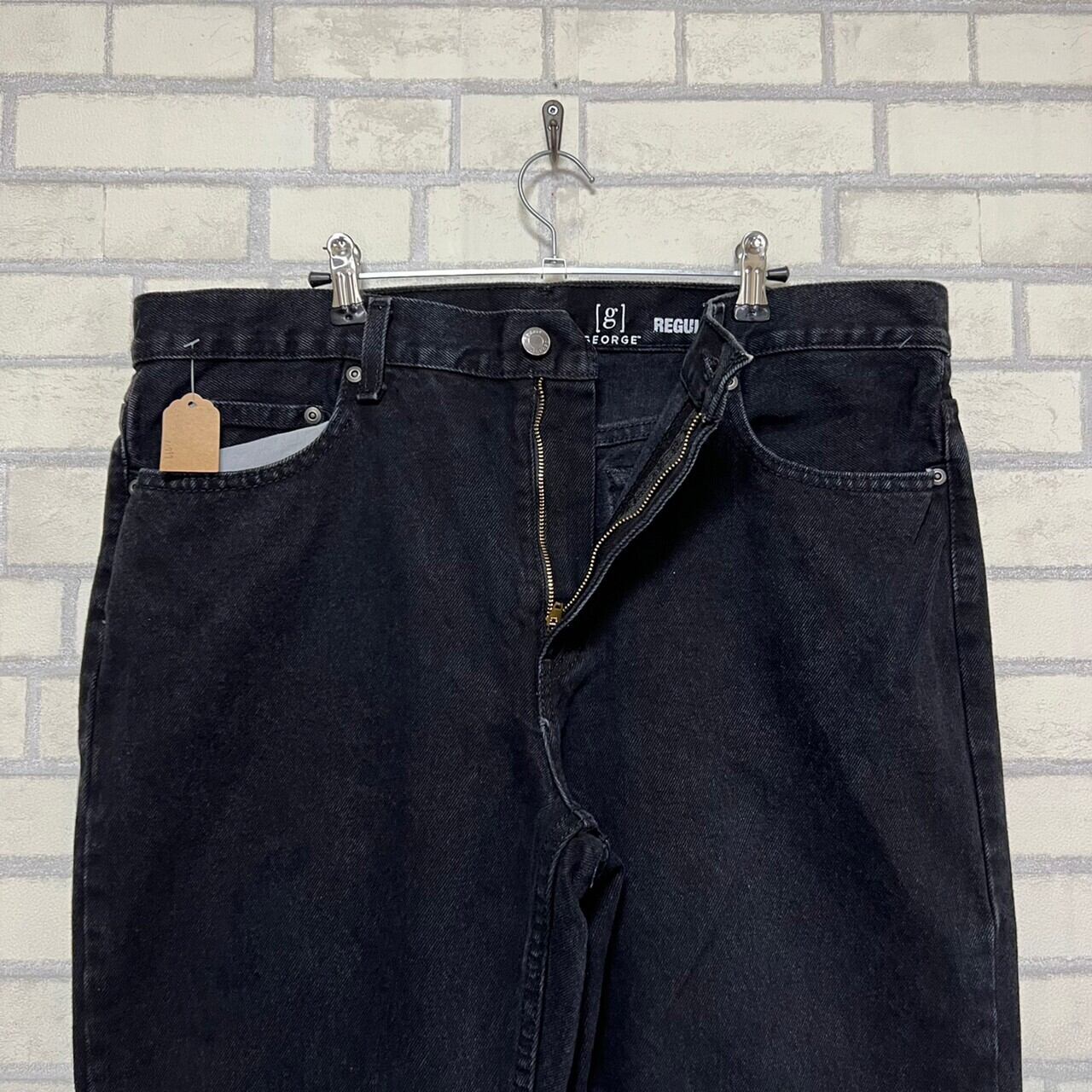 W36×L32】GEORGE ブラックデニムパンツ | 古着屋OLDGREEN W36×L32】GEORGE ブラックデニムパンツ | 古着屋OLDGREEN