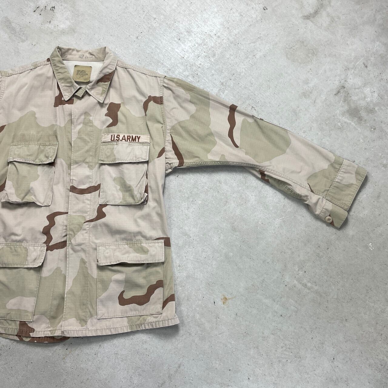 99年納品 米軍実品 デザートカモ 3C BDUジャケット MEDIUM-REGULAR メンズL-XL相当 古着 90s アメカジ ミリタリージャケット 迷彩柄 リップストップ ベージュ ...