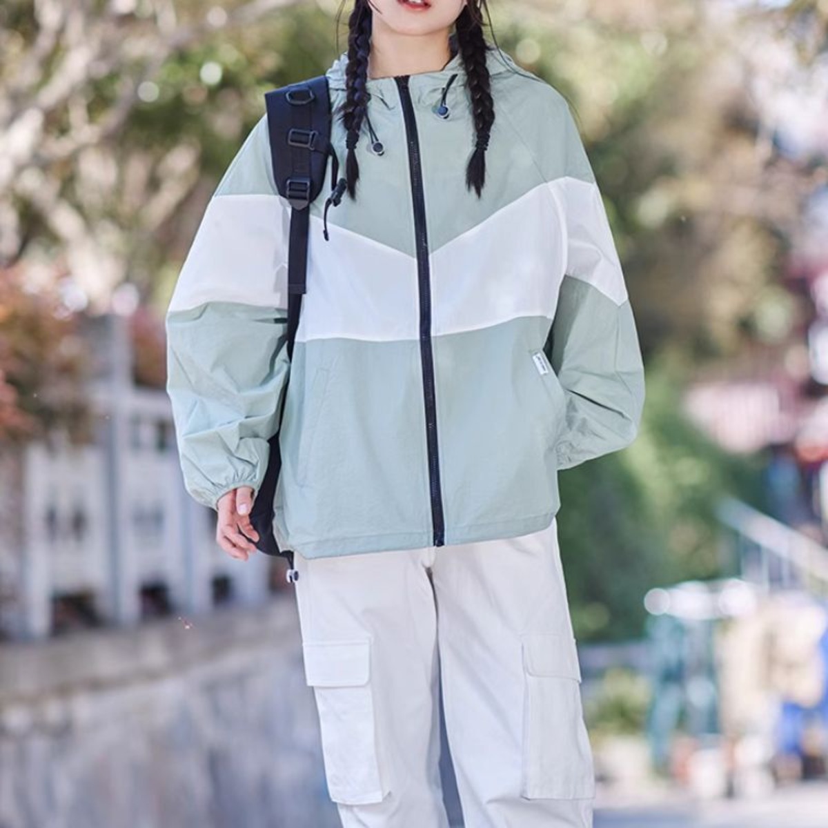 Contrast color jacket M12275 | Monoqlo+