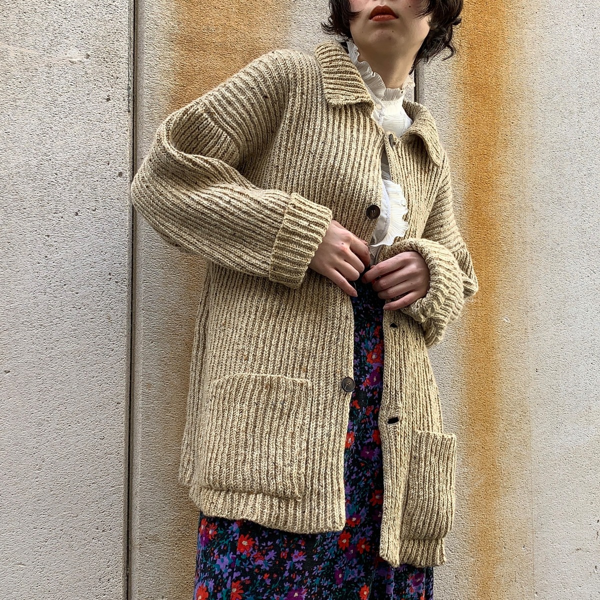 BRANDON CREEK Ireland製 low-guage rib knit cardigan | palette used clothing