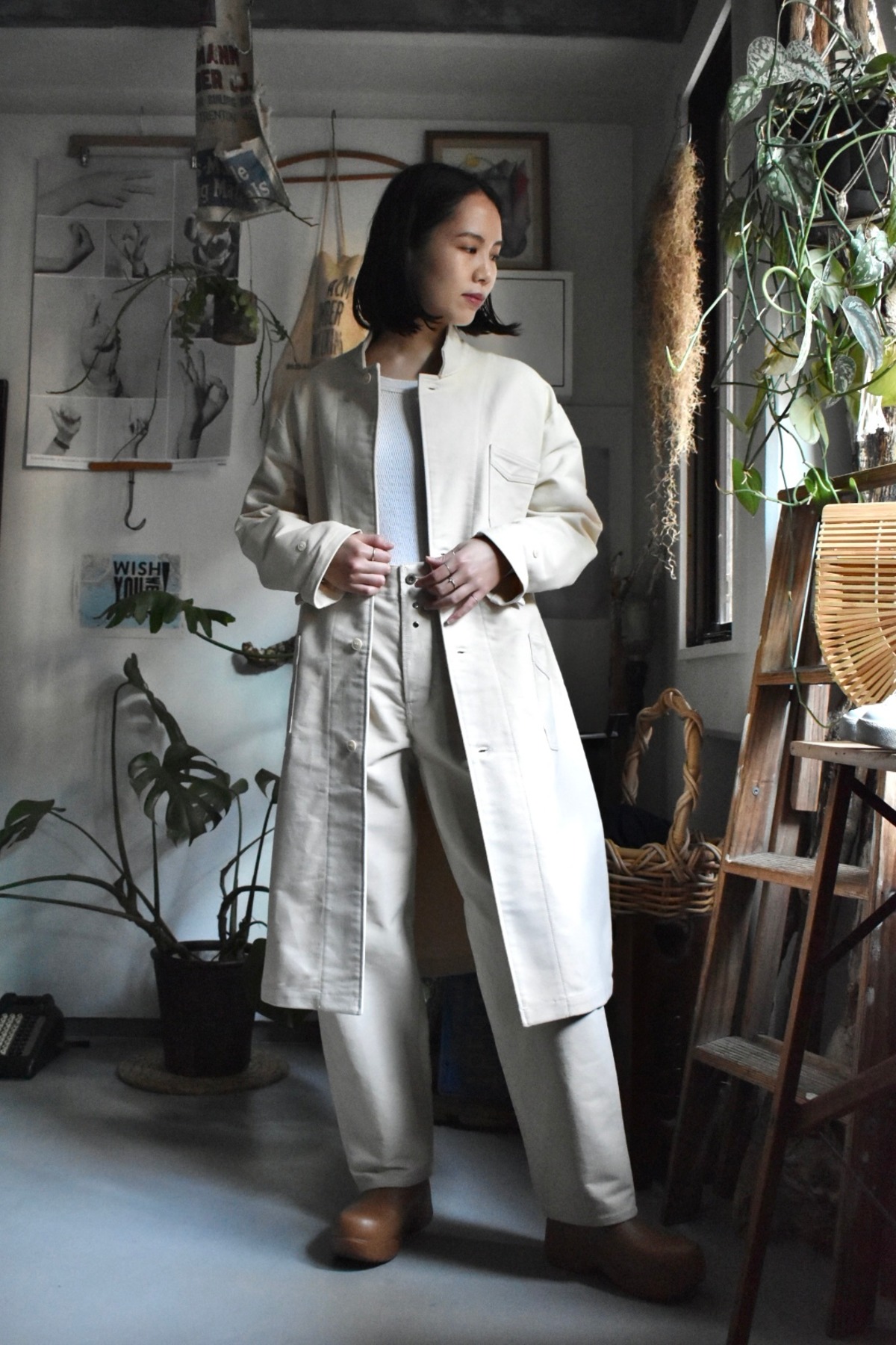 “NEW“ MOLESKIN“ FRENCH WORK COAT “WHITE“ | KEY WEB STORE