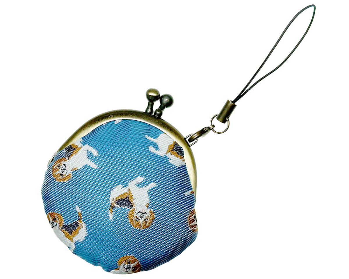 【Iruyoサイト限定】ミニがま口ストラップ ビーグル ピーコックブルー | iruyo