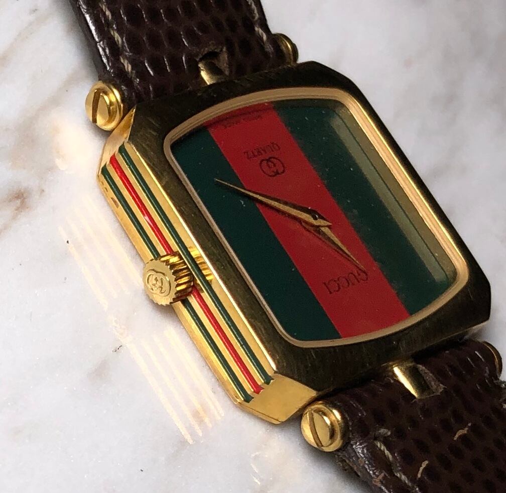 vintage GUCCI shelly line square quartz watch | NOIR ONLINE
