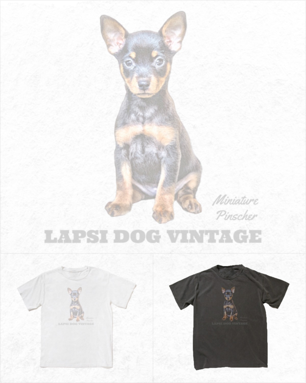 Puppy Dog-Color Miniature Pinscher Tee | LAPSI DOG VINTAGE（ラプシ ドッグ ヴィンテージ）