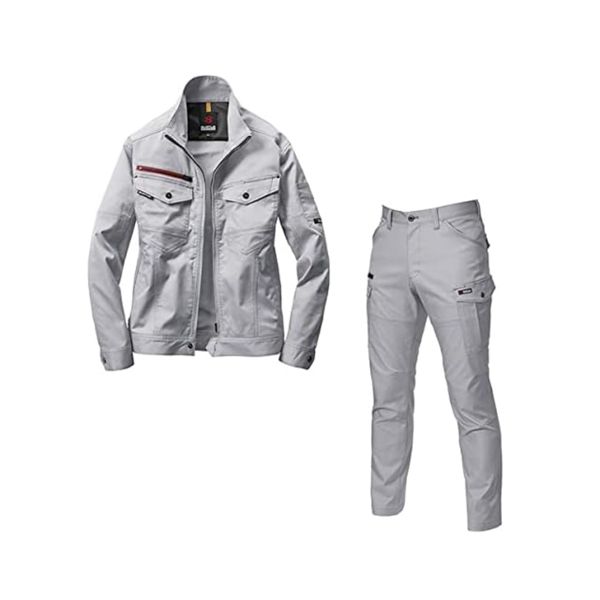 [バートル] 作業服 BURTLE 7051 7052 上下セット ALLシーズン 秋冬用 ユニセックス仕様 作業着 (シルバー, M) | primer