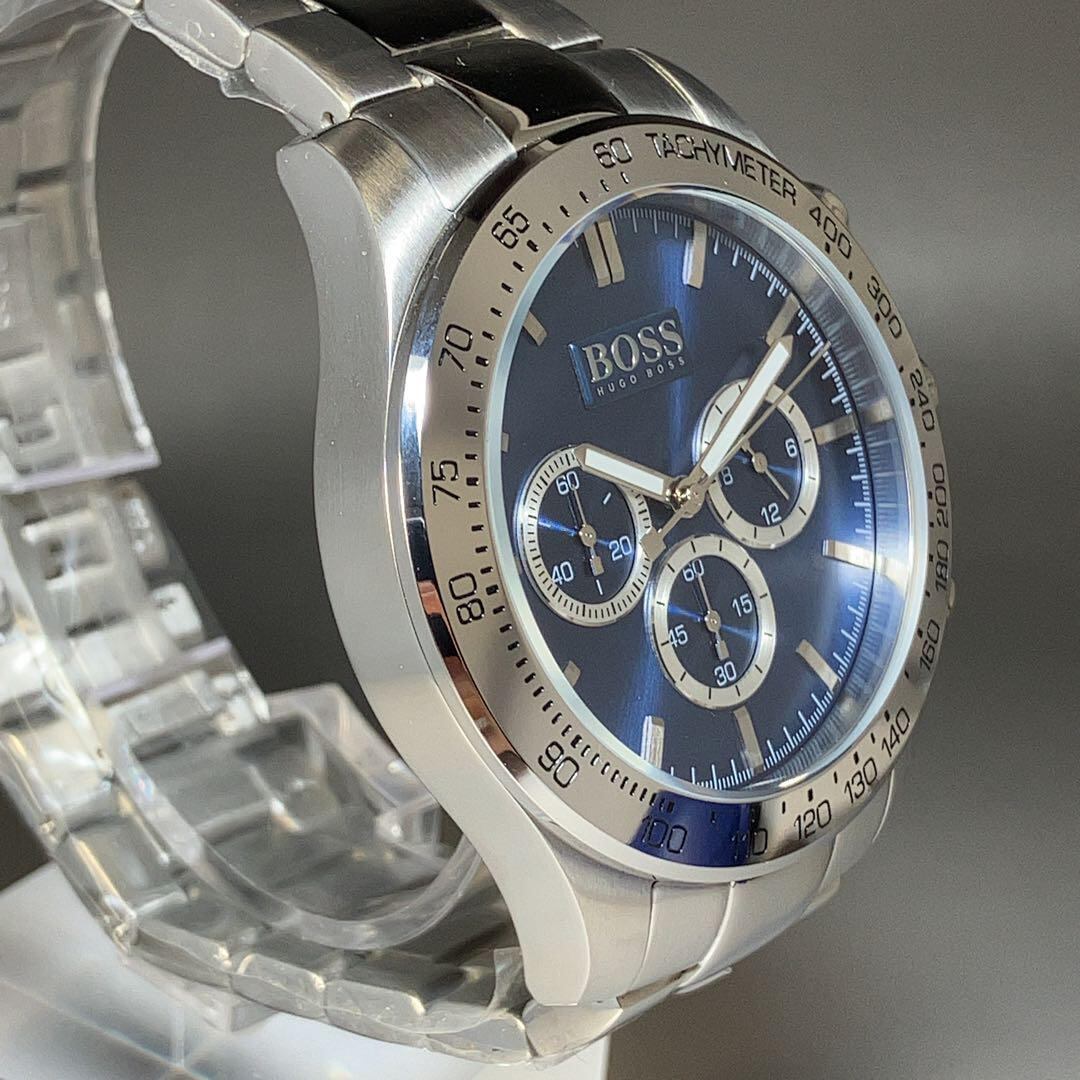 ★海外限定★新品即納 紳士ブランド ヒューゴボス ブルー文字盤 Hugo Boss クロノグラフ 男性用腕時計 メンズ クォーツ ...