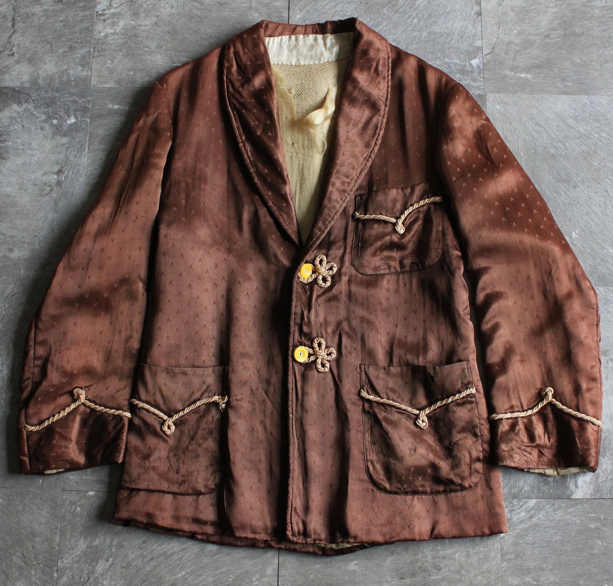 1900s~ silk satin smoking jacket | Oruri vintage store