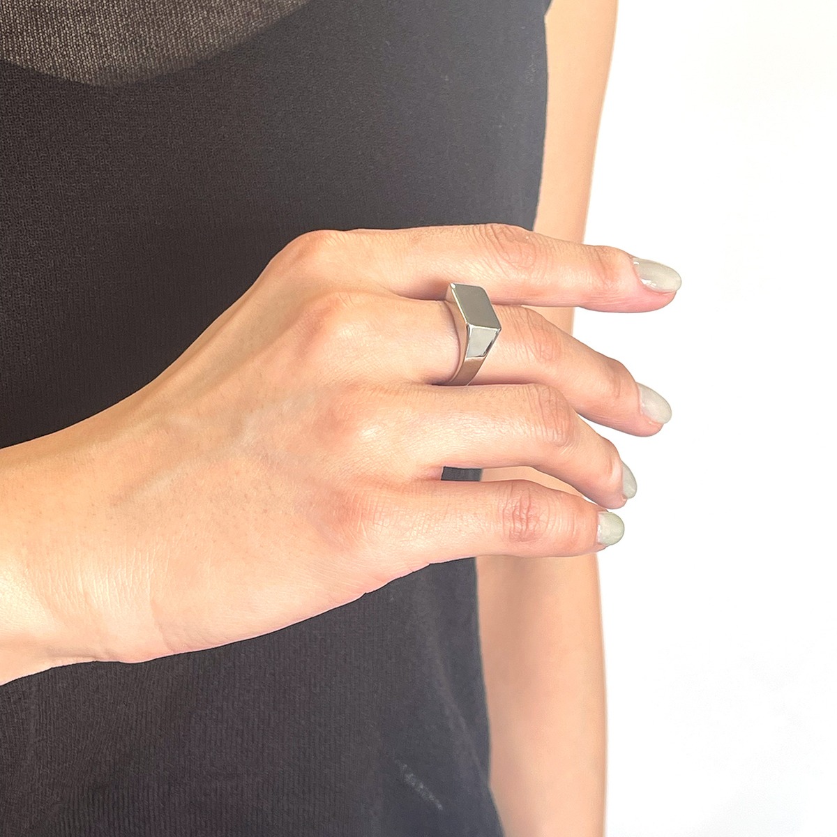 シンプルスクエア ステンレスオープンリング【str18】 | Atelier B.ECUDES