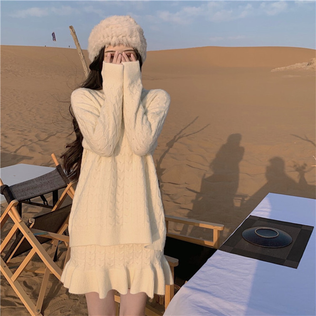 麻の花 セーター ミニスカート セット 百掛け トレンド 怠惰な風 sweet系 | ayawan