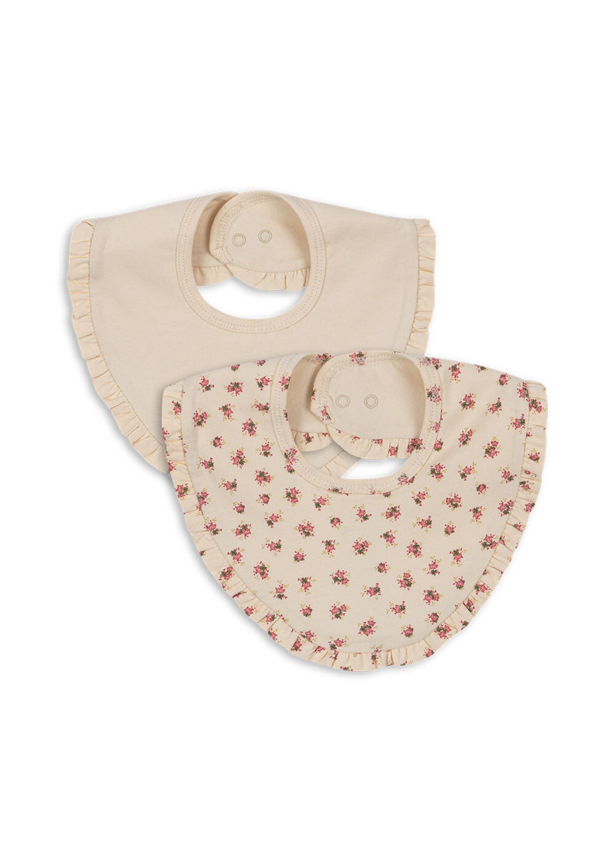 【kongessloejd】basic 2 pack frill bib - buttercream/bloomie | ptipie