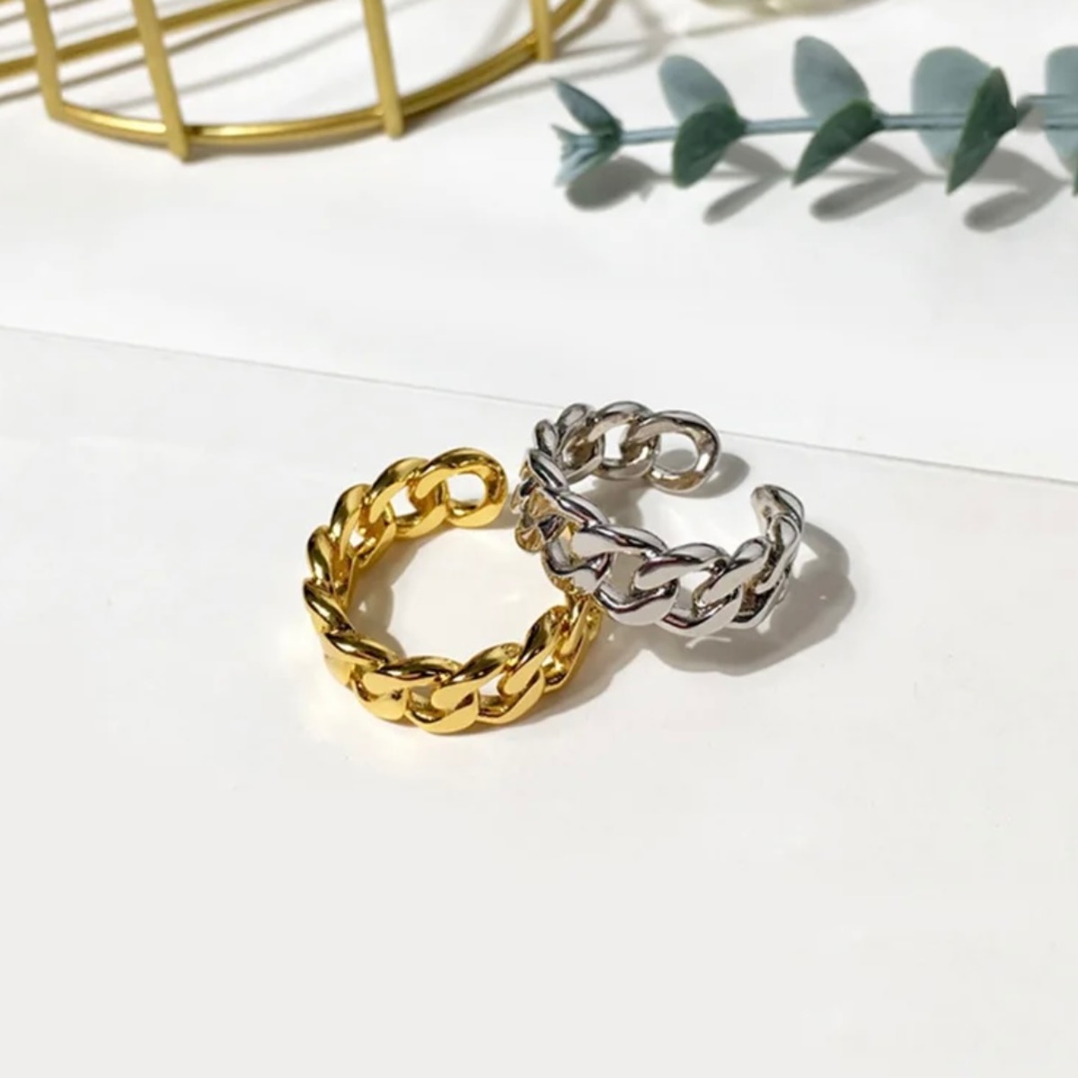 〈copper〉chain ring | ALUM －華奢で可憐なアクセサリー－