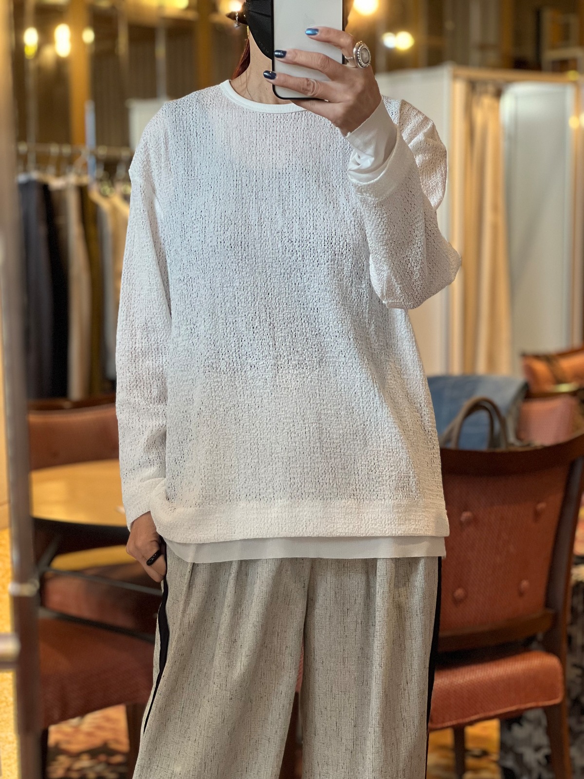 ★予約販売【 CYAN TOKYO 】チュールレイヤーモザイクスリットTOPS (510305） 2025年 3月上お届け | LARACROFT