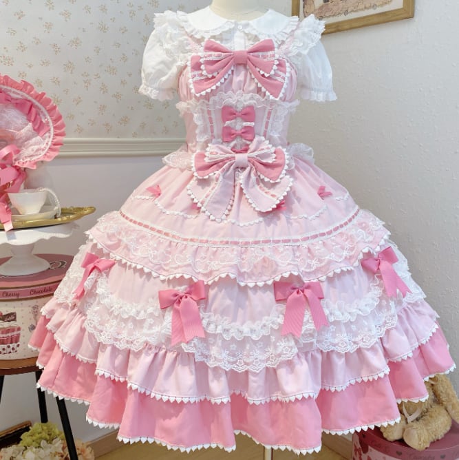 ゆめかわ♡全4カラー リボン付きロリィタJSK ※ブラウスなし ゆめかわ♡全4カラー リボン付きロリィタJSK ※ブラウスなし