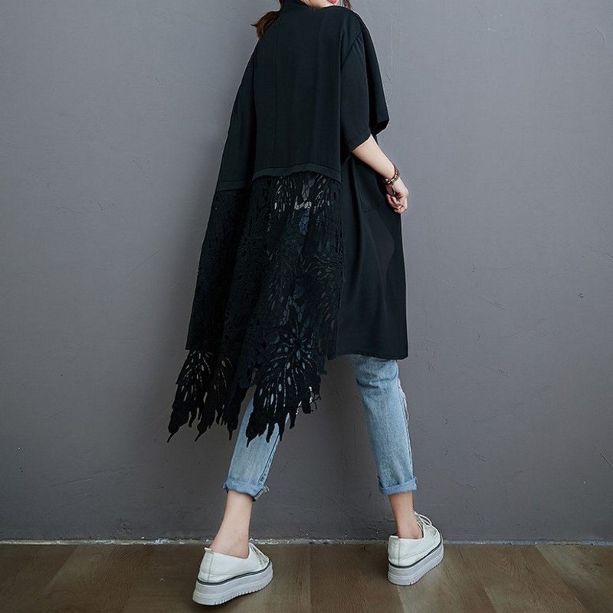 back lace overshirt 1-948 | Show-Case