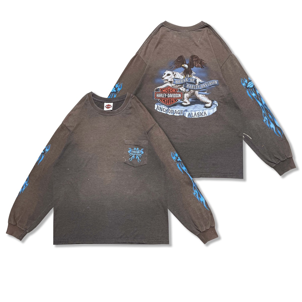 Harley-Davidson 2005 Fire pattern Long sleeve Tee | BENJAMIN AUTHENTIC CLUB