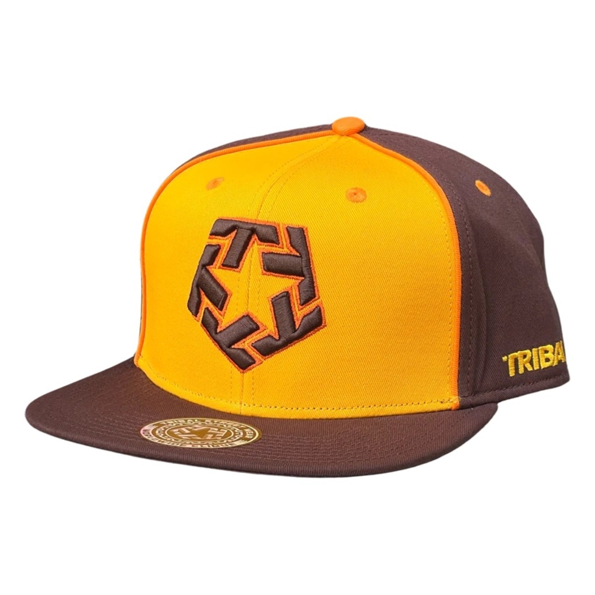 Brown/Gold T-Star - Flat Bill Snapback Cap | TRIBAL STREET WEAR