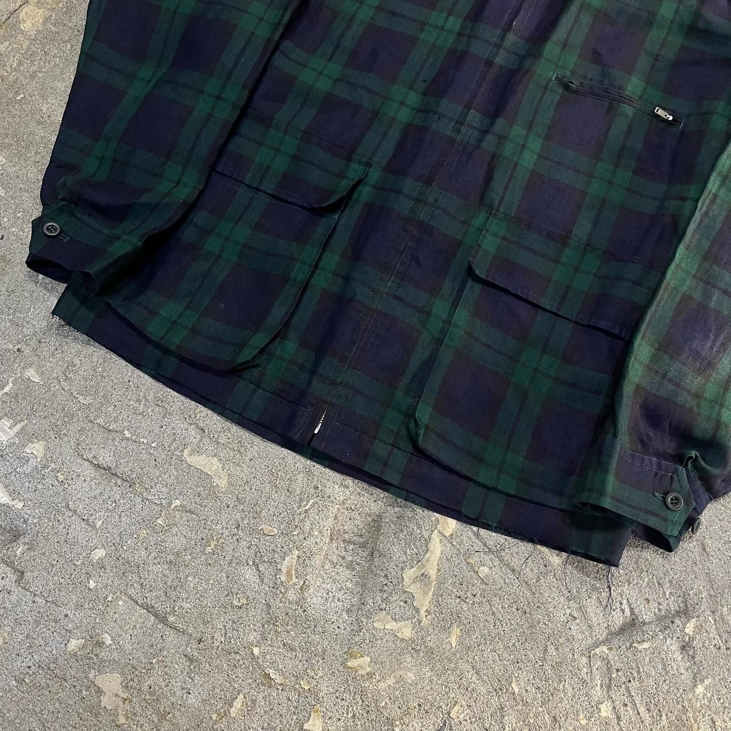 80s COMME des GARCONS HOMME "デカオム"Black watch pattern swing top | What’z up