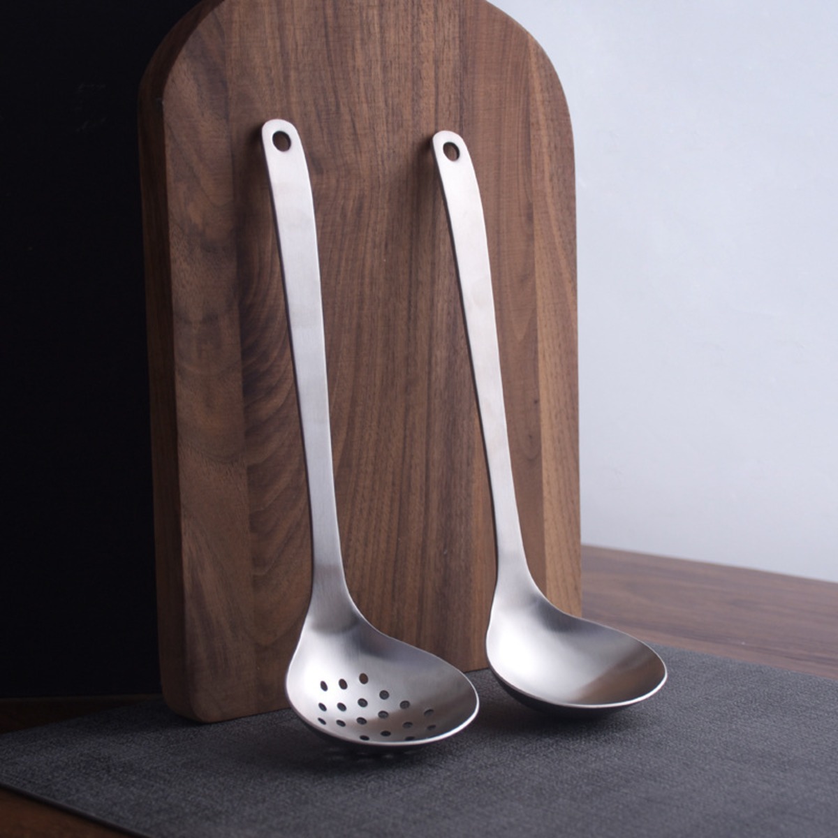 レードル お玉 穴あきお玉 セット スープレードル ステンレス製 長柄 シンプル | kitchengoods