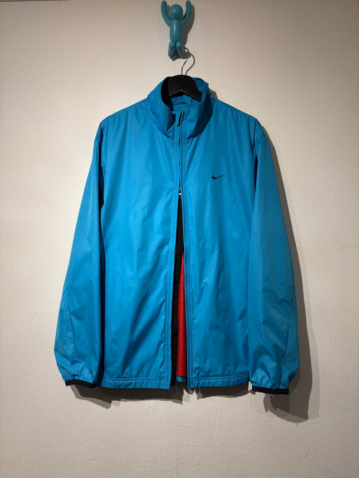 “NIKE” 02’s Tiffany blue polyester point logo zip-up jacket | LAUGH