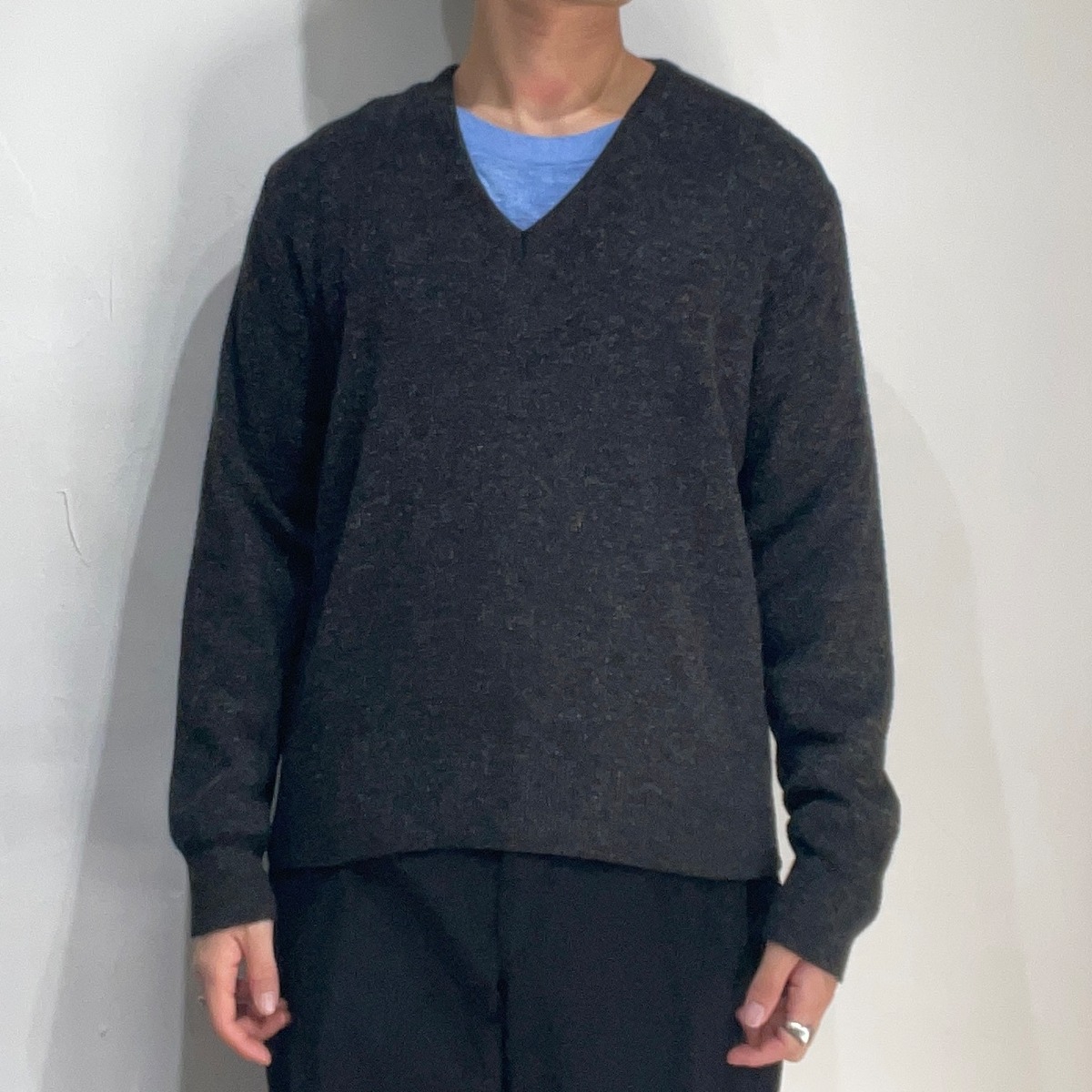 90s " robert bruce " rainbow mix acrylic V-neck knit / made in usa ...