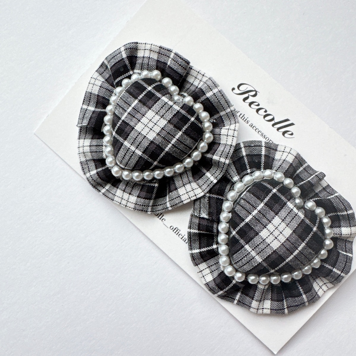 Frill Recolle Heart /tartan check（black①） | Recolle