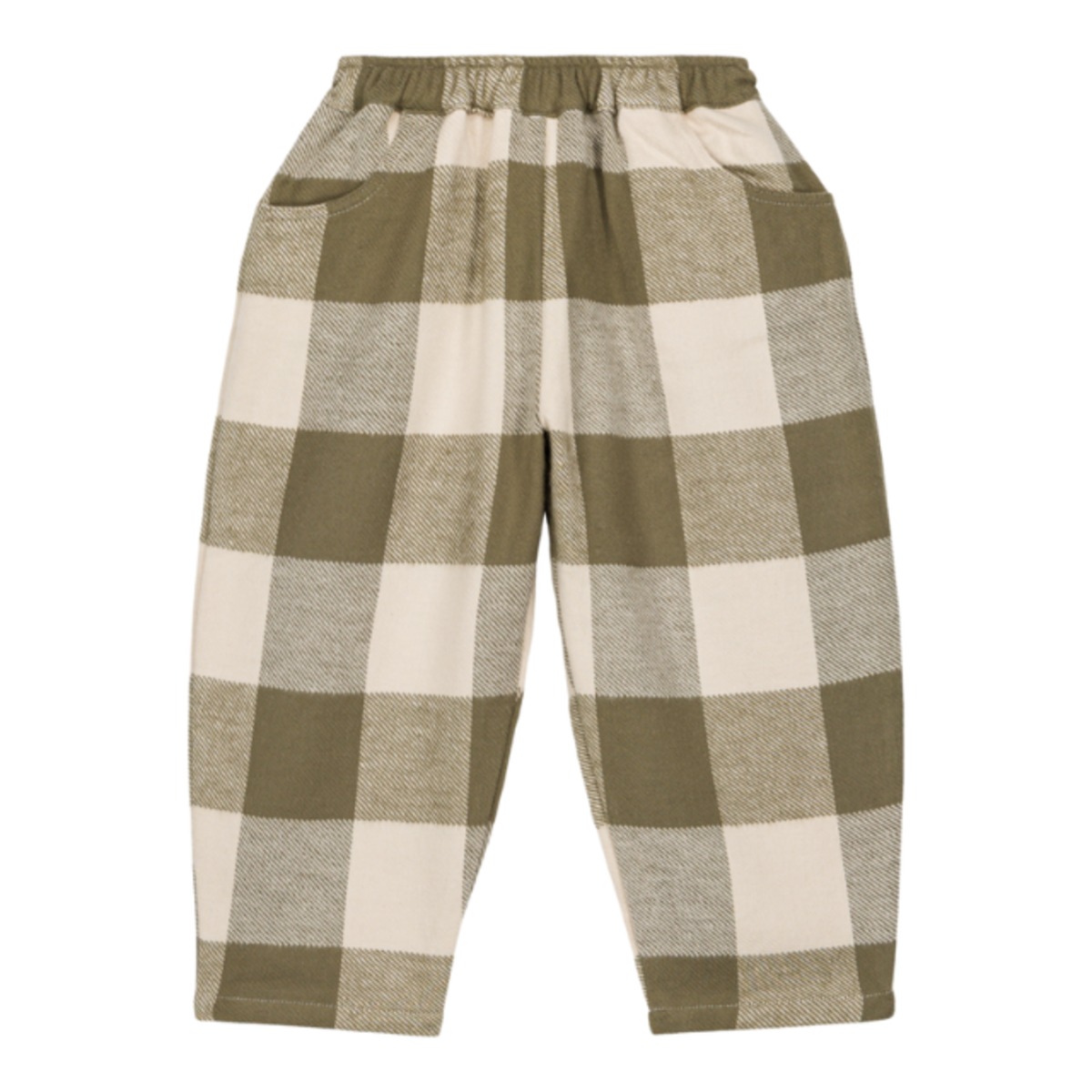 STUDIO BOHEME / CARROT PANTS / KAKI GINGHAM / 36m-4Y | RUDDY HOUSE
