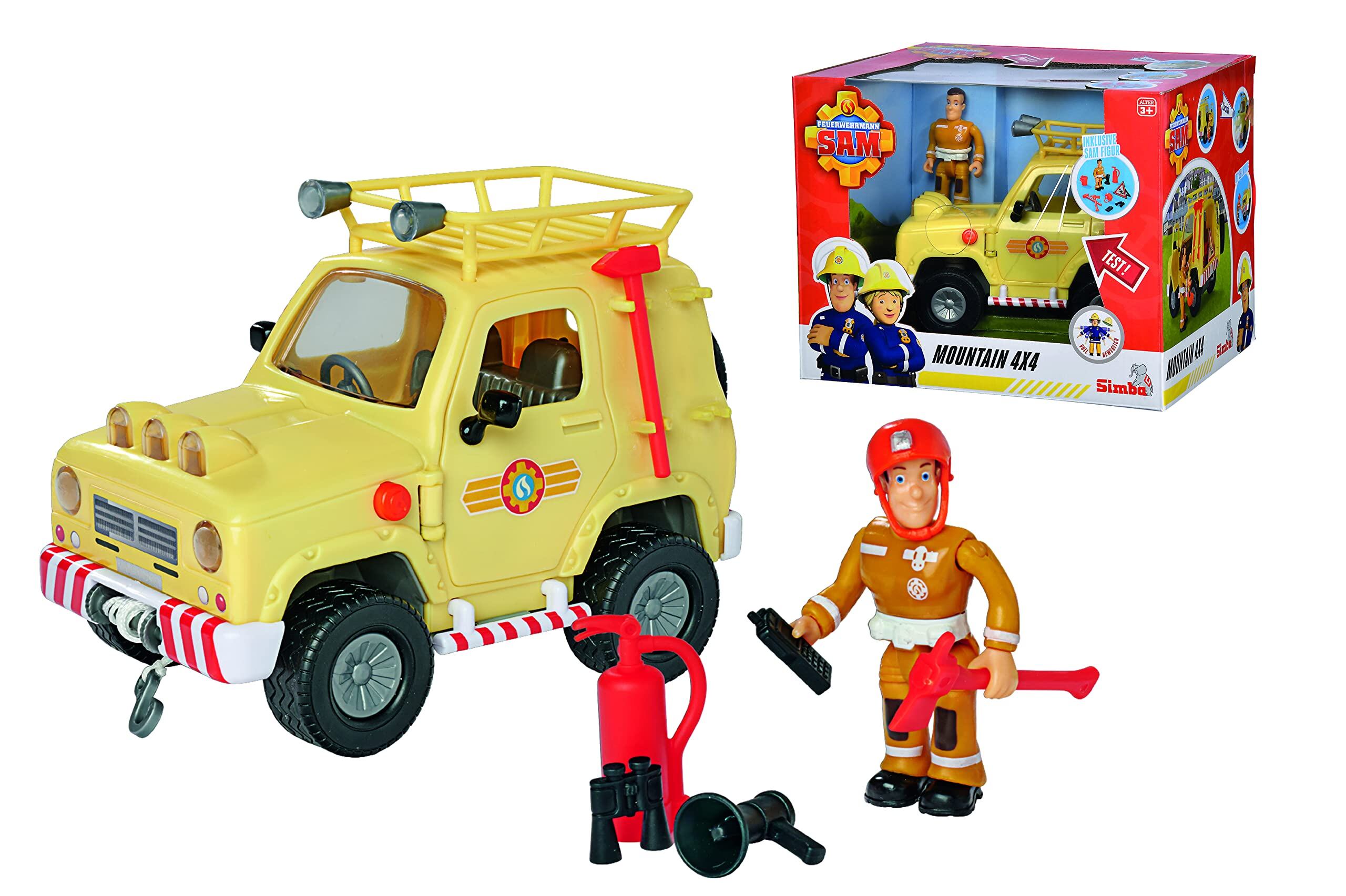 SIMBA -FIREMAN SAM、Mountain Vehicle 4x4、109252511038、 + 3年、15 cm、光と音付き ...